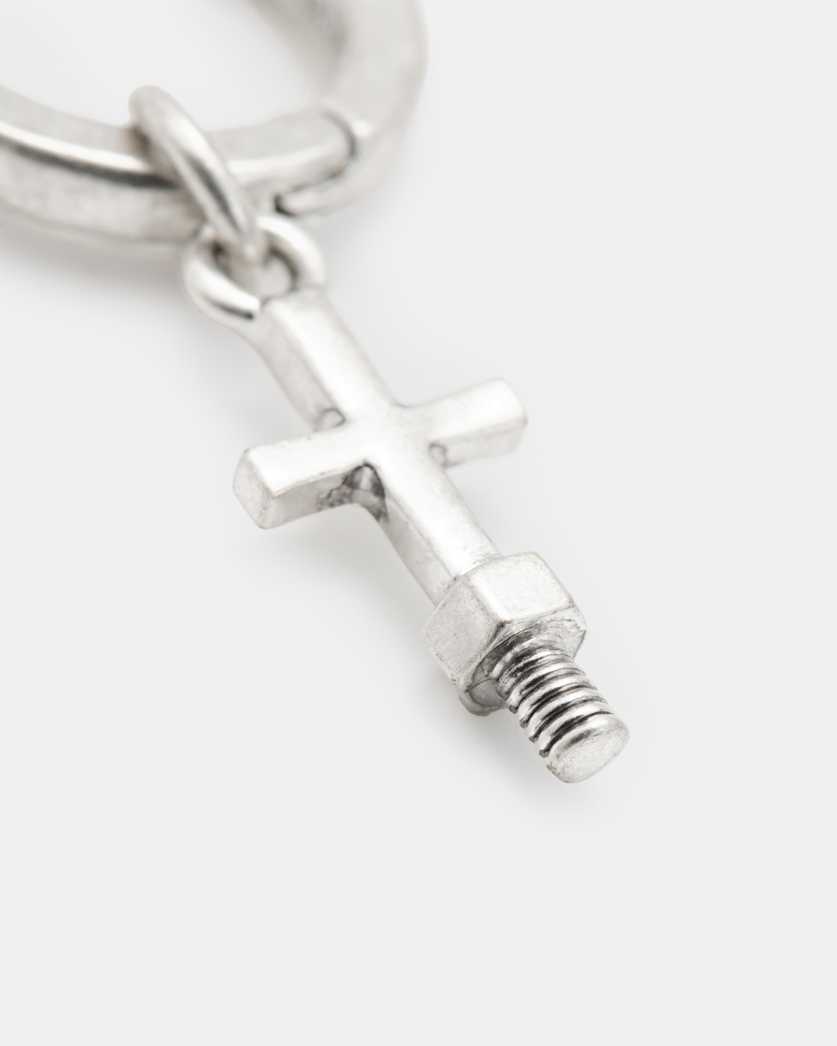 Jude Cross Hoop Earring WARM SILVER | ALLSAINTS US